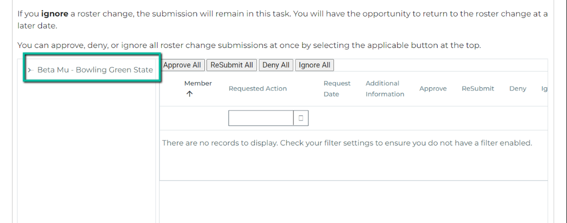 Roster Change Approvals – Delta Gamma